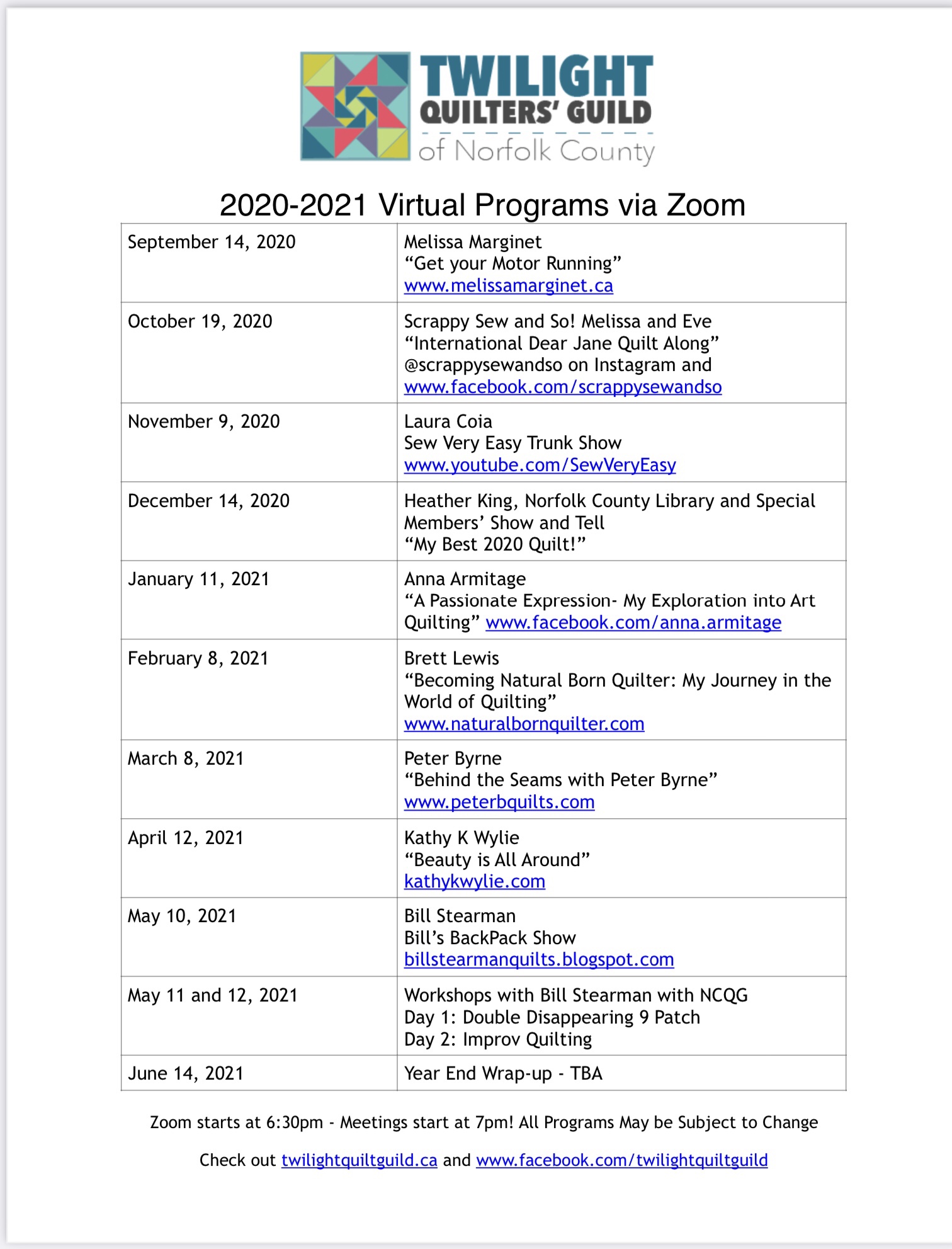 Don’t miss out! Join the Twilight Quilters’ Guild! – Twilight Quilters ...